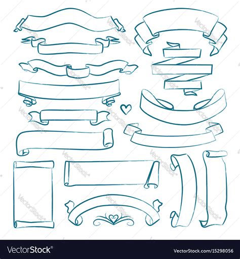 Collection Of Hand Drawn Banners Royalty Free Vector Image