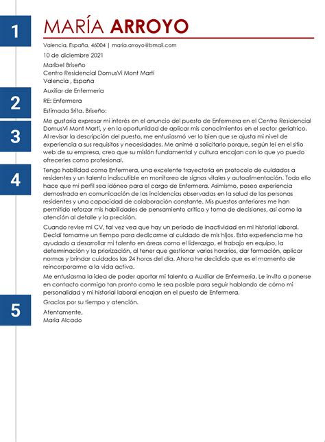 Estructura De Una Carta De Presentacion