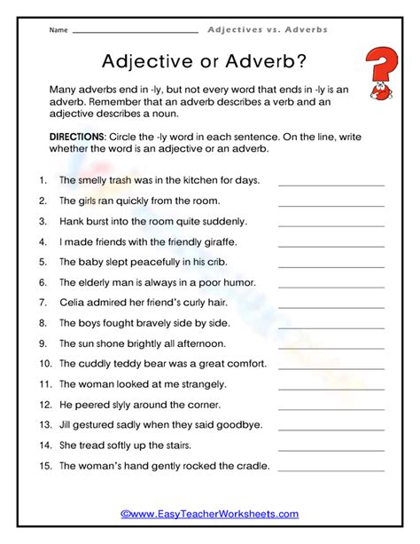 Adjective Or Adverbs Worksheet Live Worksheets Worksheets Library