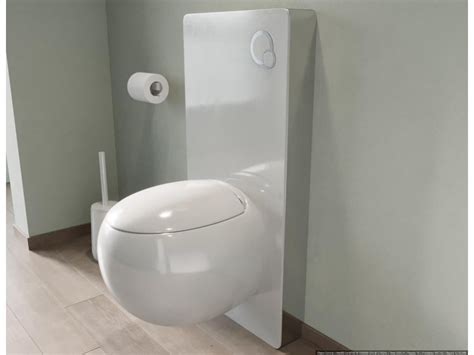 Pack WC suspendu en céramique blanc avec bâti support décoratif HURO