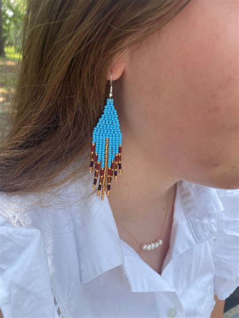 Boucles d oreilles turquoise et rouille faites à la main boucles d