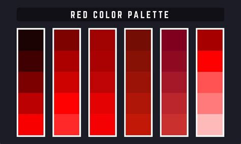 Paleta De Colores Vector Rojo Red Colour Palette Pantone Colour