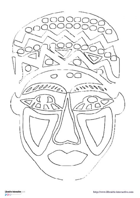 Coloriage Masque Afrique T L Charger