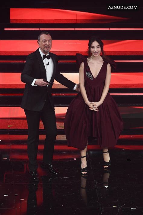 Matilda De Angelis Sexy Flaunts Her Cleavage At The 71st Sanremo