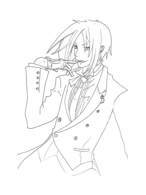 Sebastian From Black Butler Coloring Page