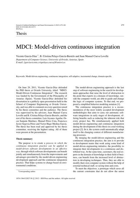 pdf mdci model driven continuous integration
