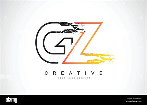 GZ Creative Modern Logo Design Vetor With Orange And Black Colors