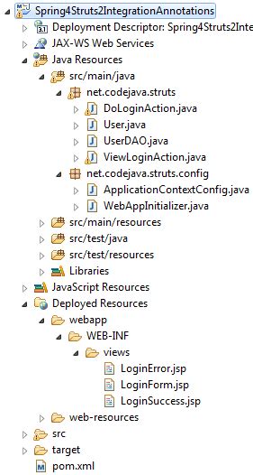 spring and struts integration tutorial part 2 java based and annotations