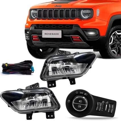 Kit Farol De Milha Neblina Jeep Renegade Interruptor