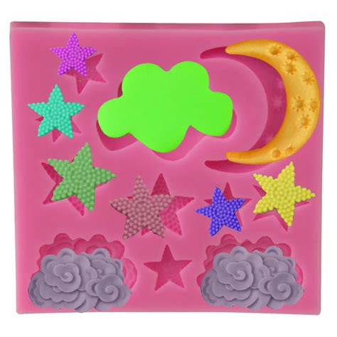 Moules En Silicone Toiles Lune Nuages Moules Chocolat