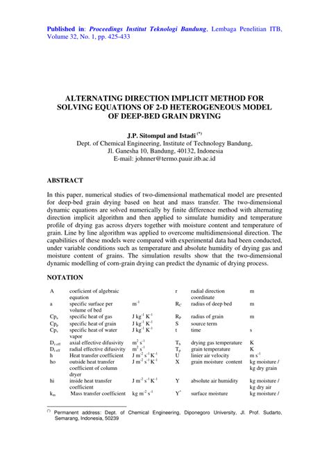 pdf alternating direction implicit method for solving equation of 2 d heterogeneous model of