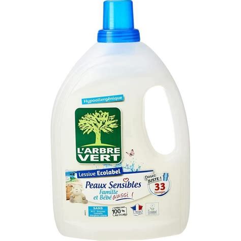 Lessive Liquide pour Peaux Sensibles Famille et Bébé Hypoallergénique