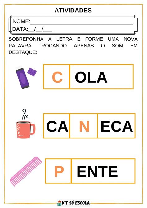 Atividade Consci Ncia Fonol Gica Sobreponha A Letra S Escola
