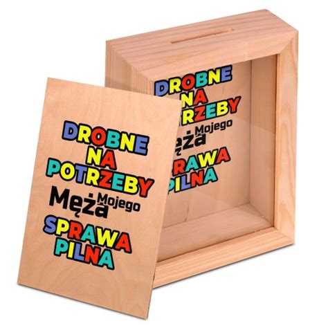 Drewniana Skarbonka Prezent Mieszne Wzory Mix Allegro Pl