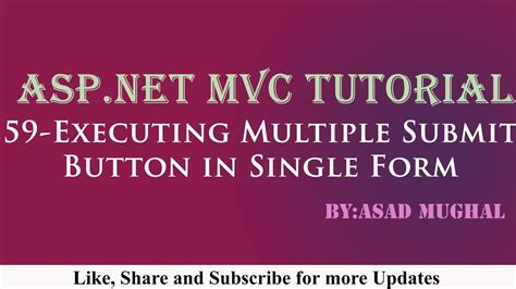 lec 59 multiple submit button in single form mvc 5 asp mvc beginners tutorial youtube