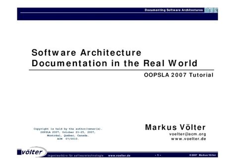 pdf software architecture documentation in the real · pdf filedocumenting software