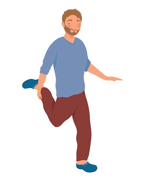 Bearded Man In Active Break Vector Art At Vecteezy