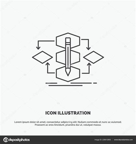 algorithm design method model process icon line vector gray symbol stock vector image by