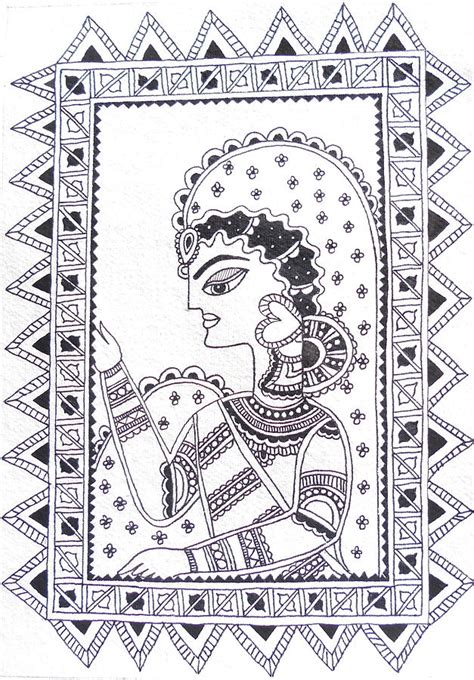 Madhubani Painting Outline