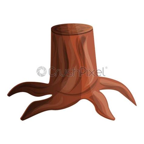 Viejo icono del tronco del árbol estilo de dibujos animados vector