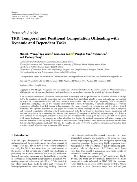 pdf tpd temporal and positional computation offloading with dynamic and dependent tasks