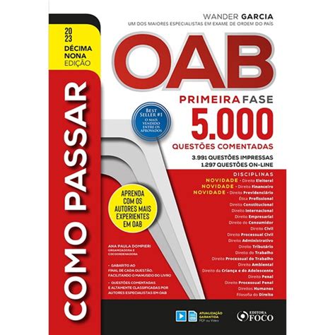 Como Passar na oab 1ª Fase 5 000 Questões Comentadas 19 ª Ed