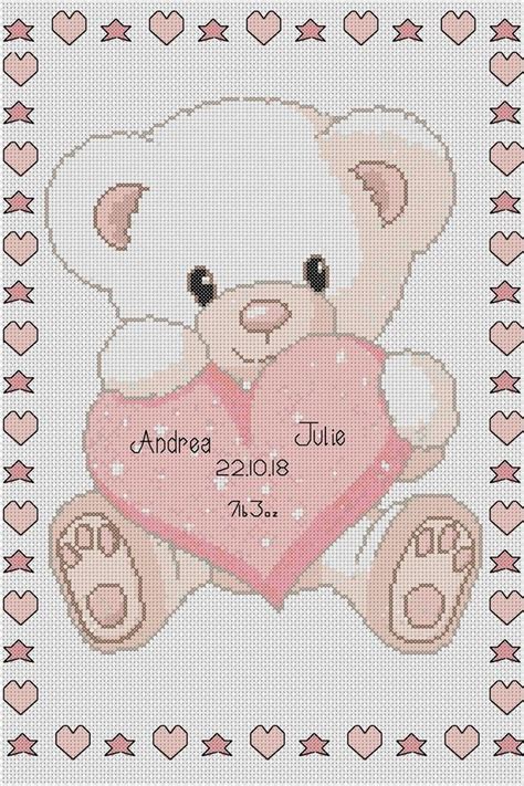 Pdf Cross Stitch Chart New Baby Birth Sampler Birth Announcement Baby