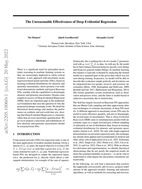 pdf the unreasonable effectiveness of deep evidential regression