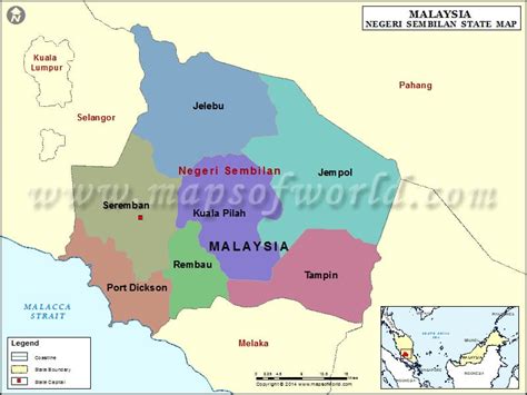 Negeri Sembilan Map Map Of Negeri Sembilan State Malaysia
