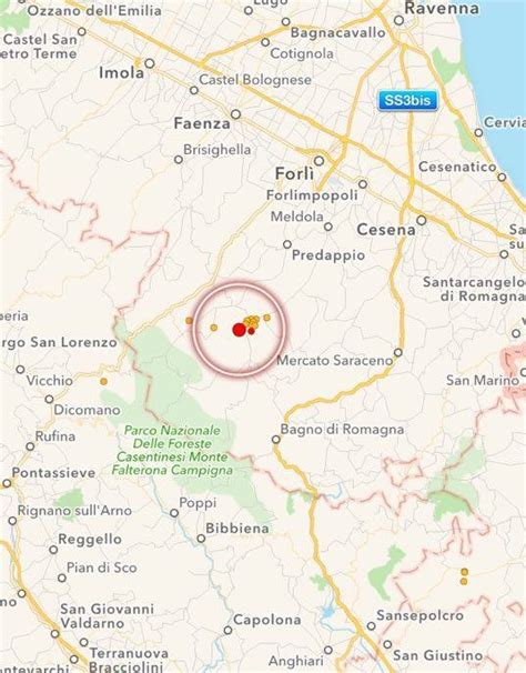 Terremoto magnitudo 3 nella provincia di Forlì Cesena MAPPE