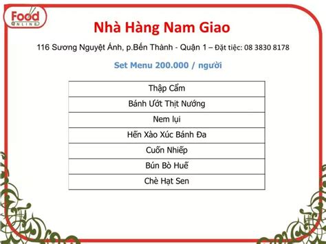 PPT Nhà Hàng Nam Giao PowerPoint Presentation free download ID 3162537