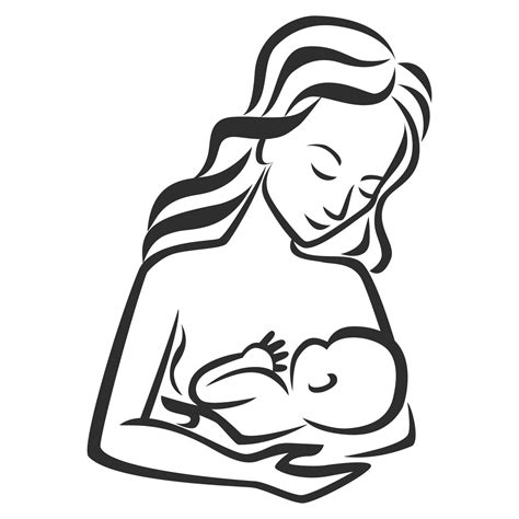 Mother Breastfeeding Her Baby Symbol 12190258 Vector Art At Vecteezy