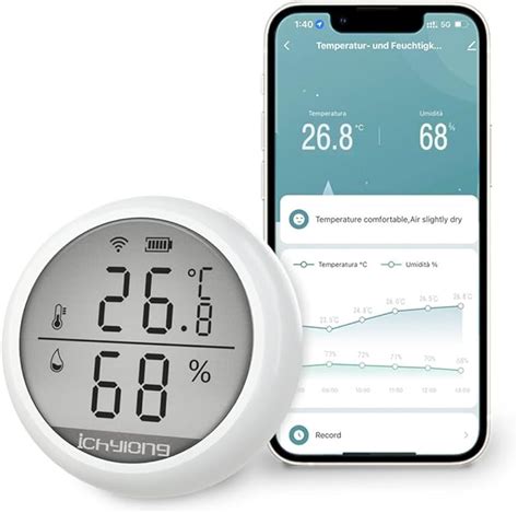 ichyiong Thermomètre Intérieur Hygromètre WiFi Contrôle à Distance par