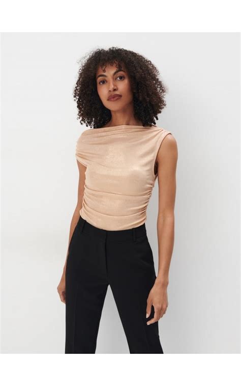 Bluză supradimensionată strălucitoare culoare Beige MOHITO 065BS 08X