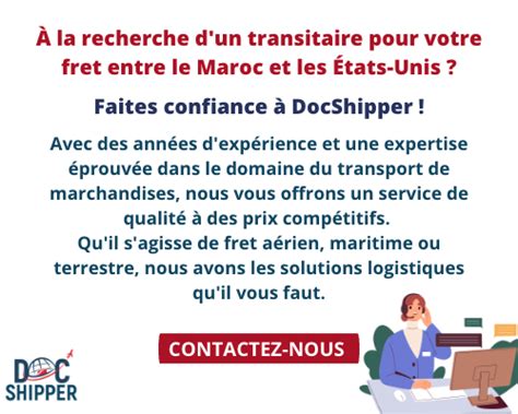 Fret entre le Maroc et les États Unis Tarifs Délais Dédouanement