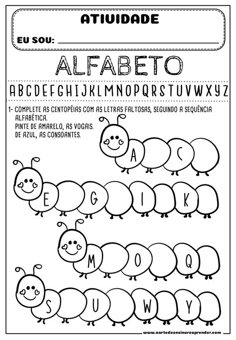 A Arte De Ensinar E Aprender Atividade Pronta Alfabeto Verloop Io