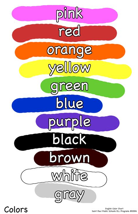 Learn English Vocabulary Colours Colors ESLBUZZ