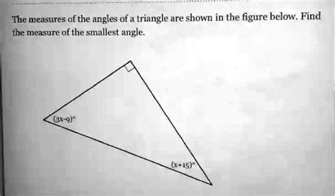 solved the measures of the angles of a triangle are shown in the figure helow find the measure