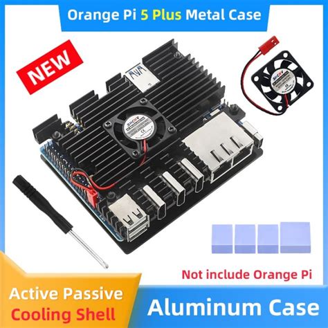 Orange Pi 5 Plus Aluminum Case Active Passive Cooling Shell With