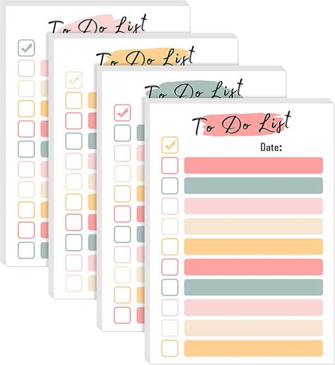 Amazon 4 Packs To Do List Notepad 240 Sheets Daily To Do List