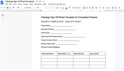 Free Printable Sign Off Sheet