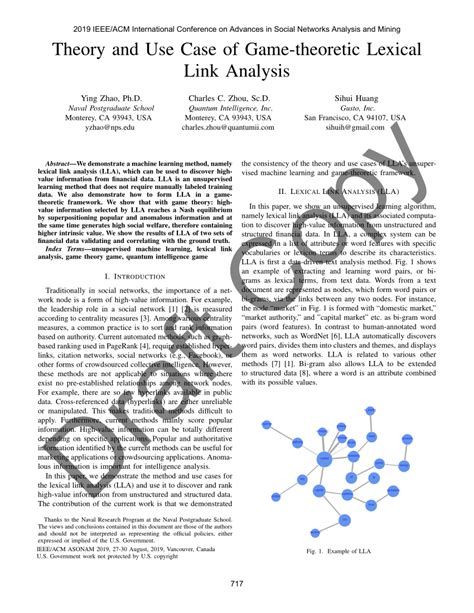 pdf theory and use case of game theoretic lexical link analysis