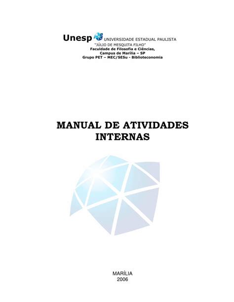 PDF MAnual de atividades UNESP Câmpus de Marília ELABORAÇÃO
