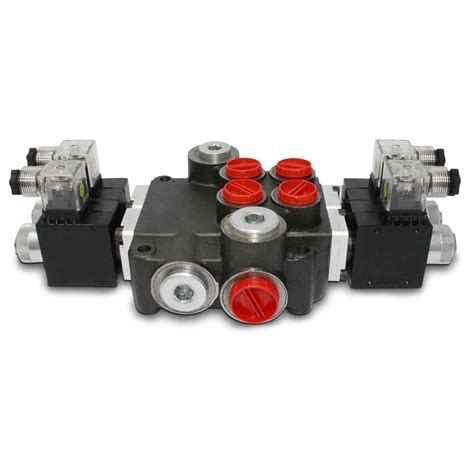 Hydraulic Monoblock Solenoid Directional Control Valve 2 Spool 21 GPM