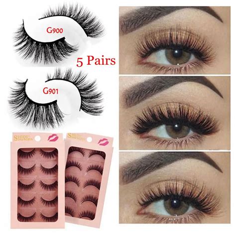 Pairs D Mink Eyelashes Natural Long Handmade Thick D False Lashes