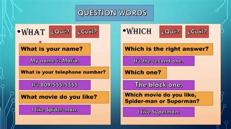 Question Words Wh questions Aprenda a hacer preguntas en inglés