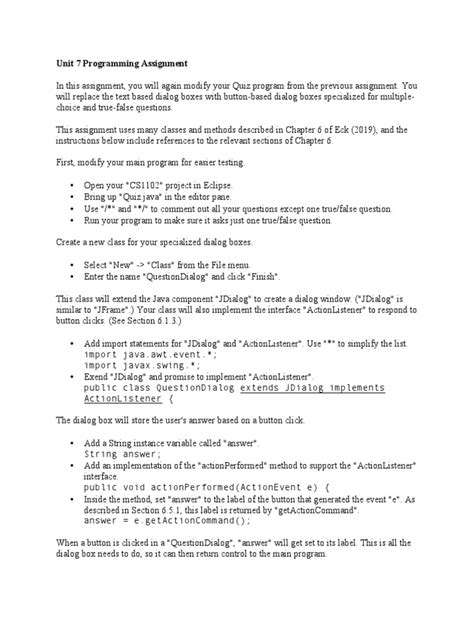 unit 7 programming assignment pdf constructor object oriented programming programming