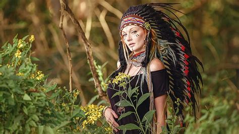 Women Native American Headdress Hd Wallpaper Peakpx