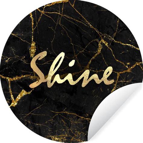 WallCircle Muurstickers Behangcirkel Quote Shine Goud