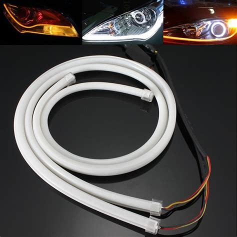 2x 85CM LED Drl Ruban Flexible Phare Headlight Diurne Tube Feux Jour